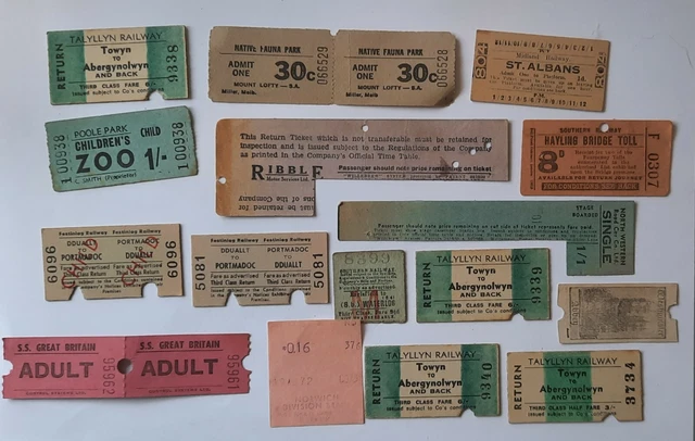 JOB LOT ASSORTED VINTAGE TICKETS, TRAIN, BUS, ENTRY, APPROX 1960s £3.99 ...