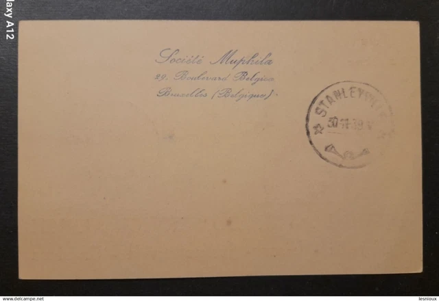 CARTE RUANDA URUNDI Congo 1939 1er Service aérien Usumbura Stanleyville ...