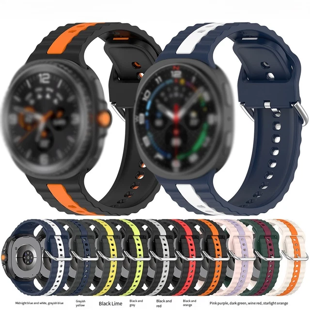 SILICONE STRAP TWO Color Vertical Stripe for Samsung Watch8 Classic ...