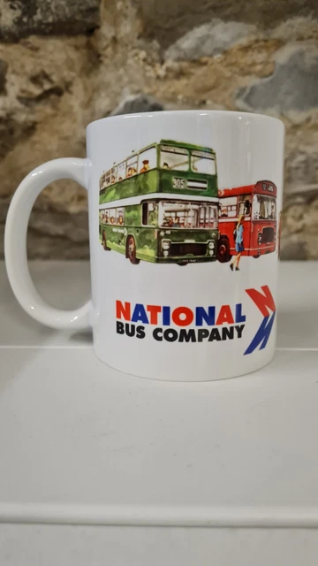 NATIONAL BUS COMPANY Transport Cup Mug vintage Leaflet Timetable NBC ...