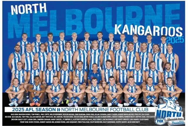 NORTH MELBOURNE KANGAROOS 2025 Afl Football Team Poster,Bargain,Free ...