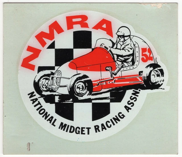 VINTAGE (1952?) WATER-DIP Decal: "NMRA 52 NATIONAL MIDGET RACING ASSN ...