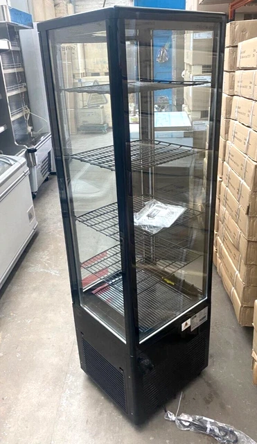 POLAR DP289 UPRIGHT Curved Door Black Display Fridge 235Ltr Dessert ...