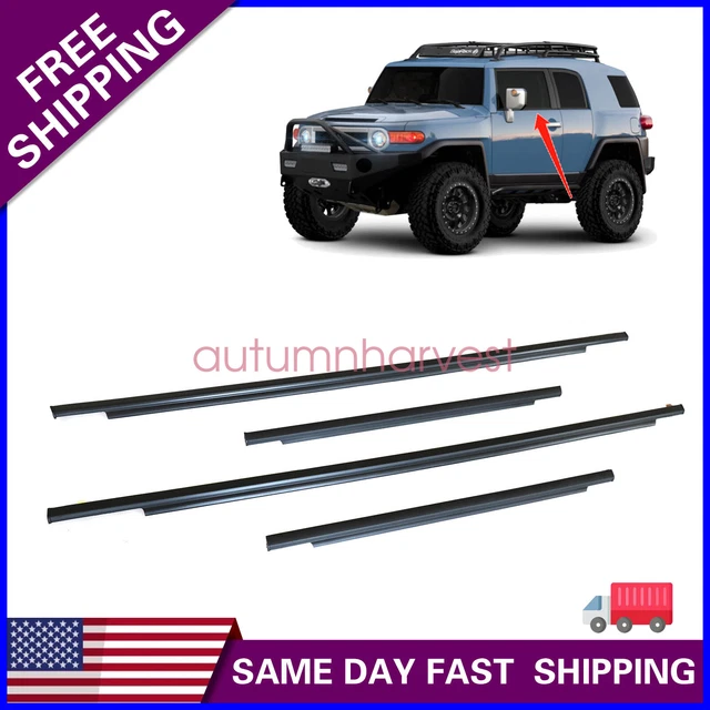 DOOR WINDOW MOULDING Trim Seal Belt Fit Toyota FJ Cruiser Weatherstrip ...