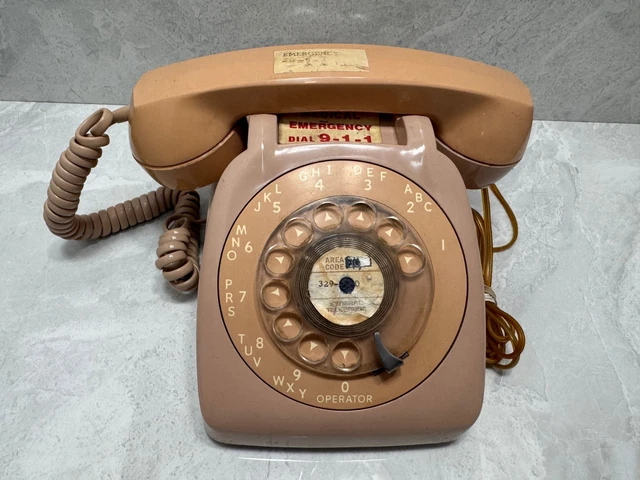 VINTAGE BELL SYSTEM General Electric Rotary Dial Phone Brown UNTESTED £ ...