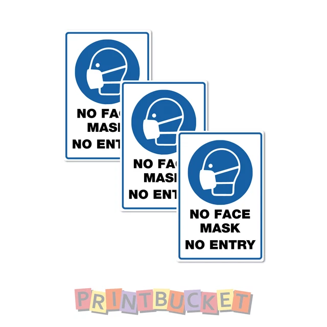 NO FACE MASK no entry sticker 3 pack 100mm water/fade proof vinyl $6.99 ...