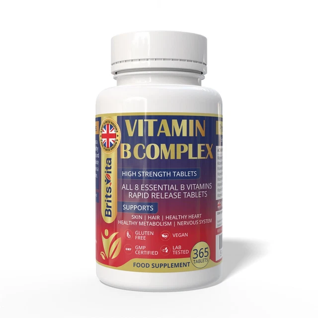 VITAMIN B COMPLEX 365 High Strength Tablets All Essential B Vitamins ...