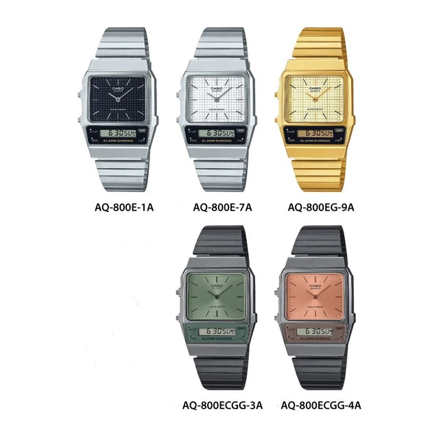 CASIO VINTAGE RETRO Dual time Watch AQ800E/AQ800EG/AQ800ECGG 5 styles ...