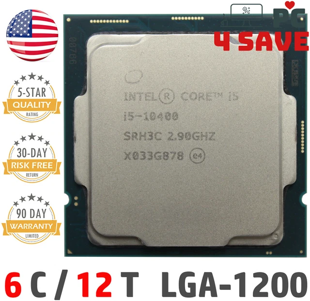 10TH GEN INTEL Core i5-10400 CPU 2,9GHz (Turbo 4,3GHz) 6-Core 12M LGA ...
