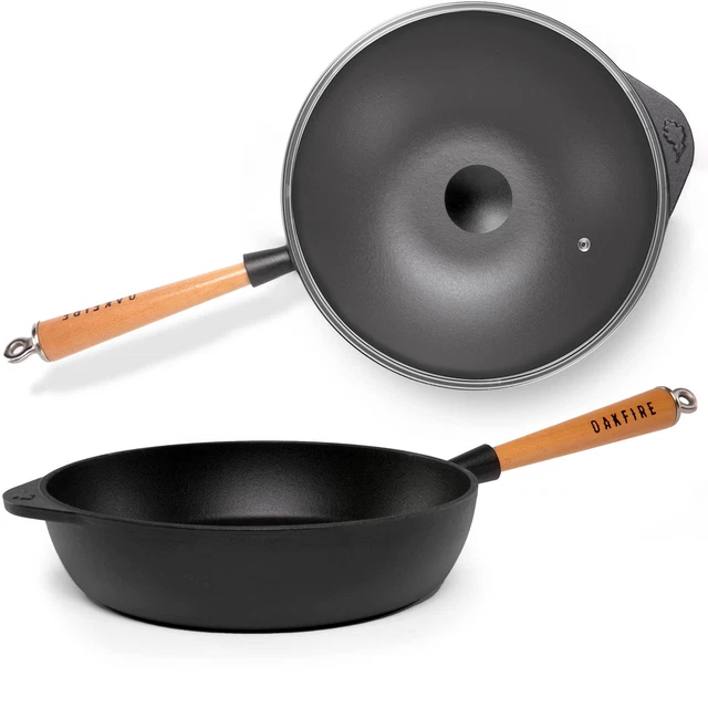 OAKFIRE GUSSEISEN PFANNE Schmorpfanne Bratpfanne emailliert 28cm ...