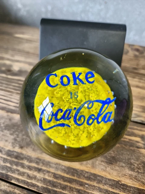 VINTAGE PRE-1970'S RARE YELLOW "Coke is Coca-Cola" Paperweight ...