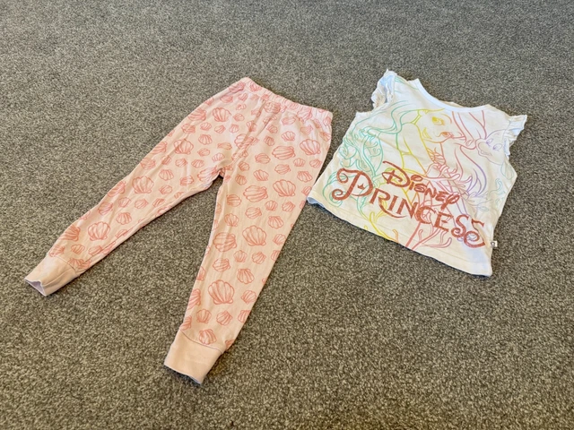 DISNEY PRINCESS BRAND Threads Girls Little Mermaid Ariel Pyjamas Kids 2 ...