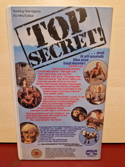 TOP SECRET! (1984) - Val Kilmer - PRE-CERT - PAL VHS Video Tape (T222) EUR 14,23 - PicClick IT