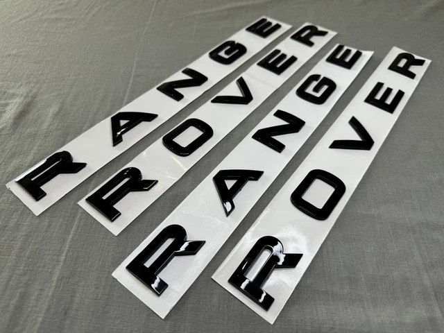 RANGE ROVER BONNET GLOSS BLACK Letters Badge Sport Vogue Evoque Velar ...