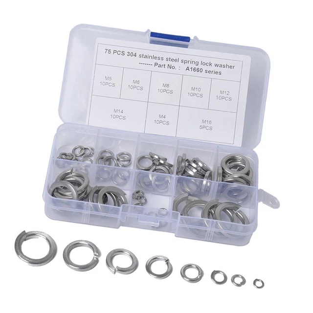 RONDELLES ÉLASTIQUES FENDUES - M3/M4/M5/M6/M8/M10/M12/M14/M16 - Acier EUR 11,84 - PicClick FR