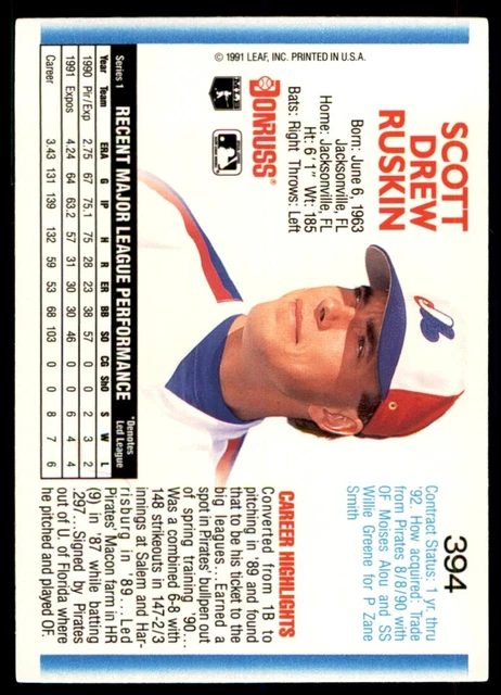 1992 DONRUSS SCOTT Ruskin Montréal Expos #394 EUR 2,08 - PicClick FR