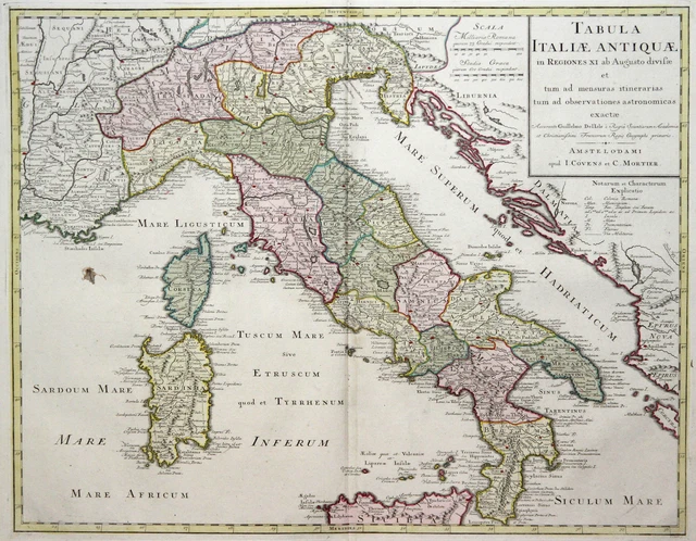 ITALY ORIGINAL COPPERPLATE Map Covens Mortier 1770 £246.73 - PicClick UK