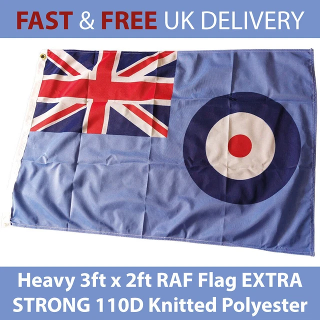 HEAVY 3FT X 2ft RAF royal Air Force Flag EXTRA STRONG 110D Knitted ...