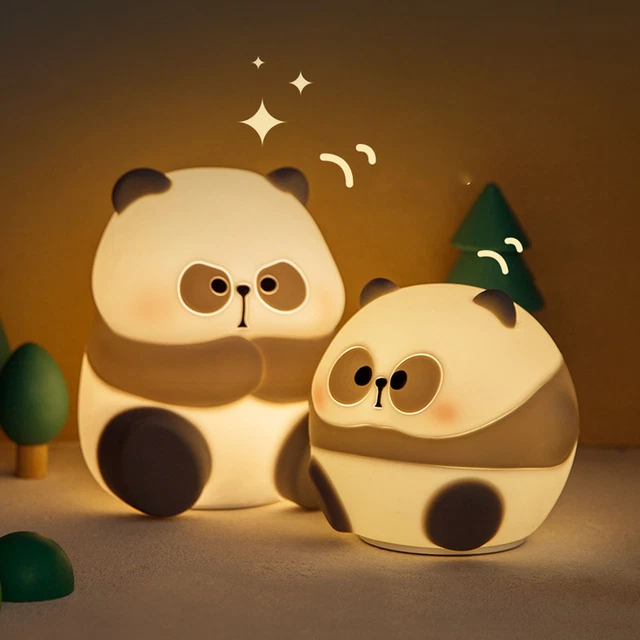 PAT LIGHT TAP Night Light Cute Cartoon Panda Soft Silicone Stress ...