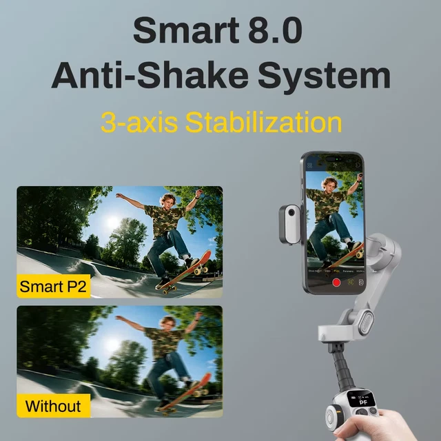 SMART P2 3 Axis Magnetic Handheld Gimbal Stabilizer with AI Tracking ...