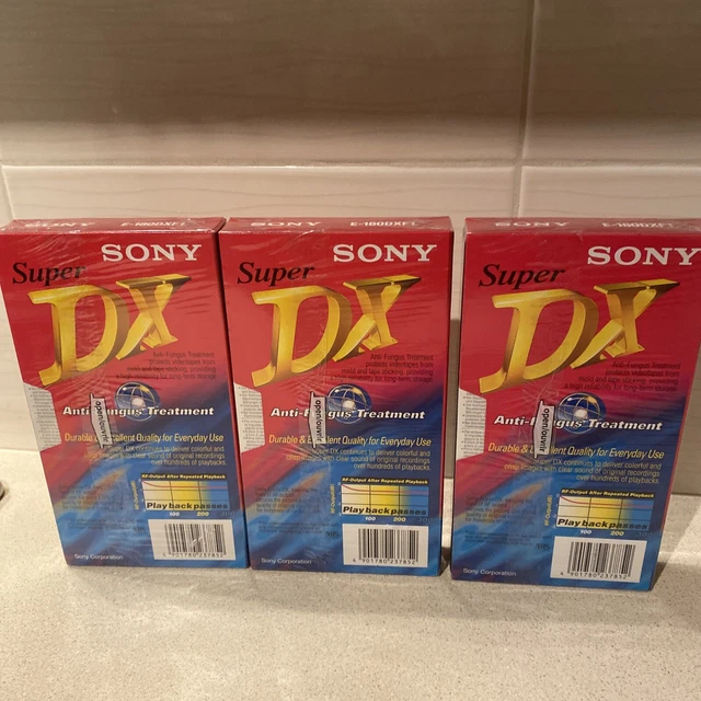 SONY SUPER DX E-180 Blank VHS Tapes NEW PAL SECAM 3 Hours. 3 Tapes $20.00 - PicClick AU