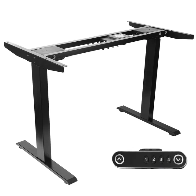 BLACK STANDING DESK Frame Electric Adjustable Standing Computer Desk ...