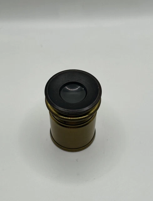BRASS ANTIQUE ENGLISH Objective Microscope Magnifying Glass Lens £20.00 ...