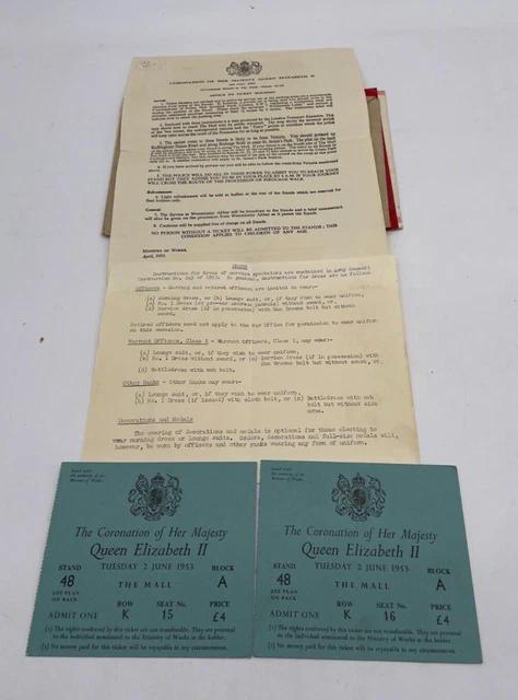 1953 INVITATION PACK To Queen Elizabeth II Coronation. N1 £50.00 ...
