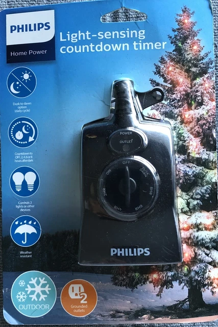 PHILIPS LIGHT SENSING Countdown Timer, Outdoor Grounded Outlets, 2,4,6 ...