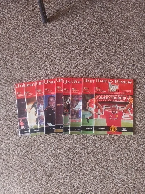 9X MAN UTD Treble Season Premiership Programmes £16.15 - PicClick UK