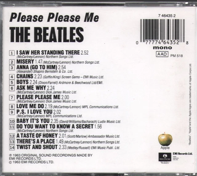 BEATLES PLEASE PLEASE ME CD 14 track mono (077774643528) EUROPE ...