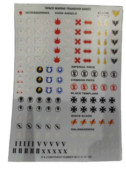 A WARHAMMER 40K Space marine TRANSFER sheet EUR 3,00 - PicClick FR