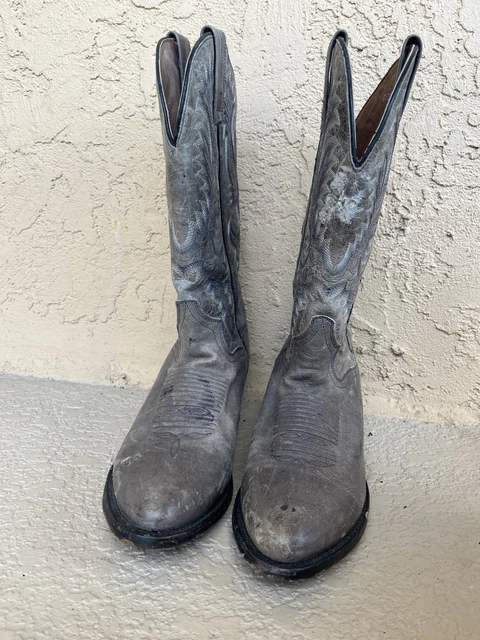 DAN POST SMOKE Leather Cowboy Western Boots Gray Men’s Size 8.5 D ...