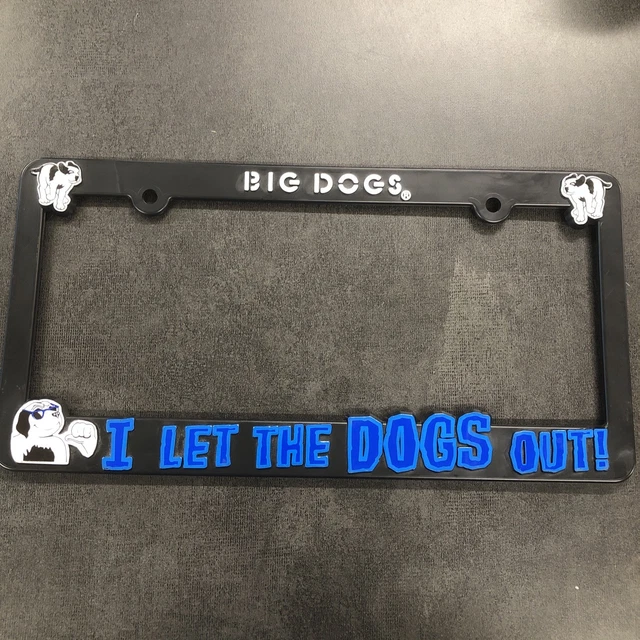 VINTAGE BIG DOGS License Plate Cover Made In The USA Plastic $20.57 ...