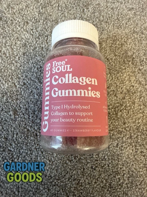FREE SOUL COLLAGEN Gummies Type I Hydrolysed Collagen 60 Gummies New ...