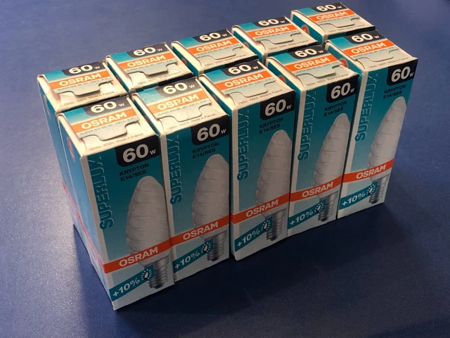 10X OSRAM LAMPADINA Superlux Softone Opale Candela 60W E14 230V EUR 30 ...