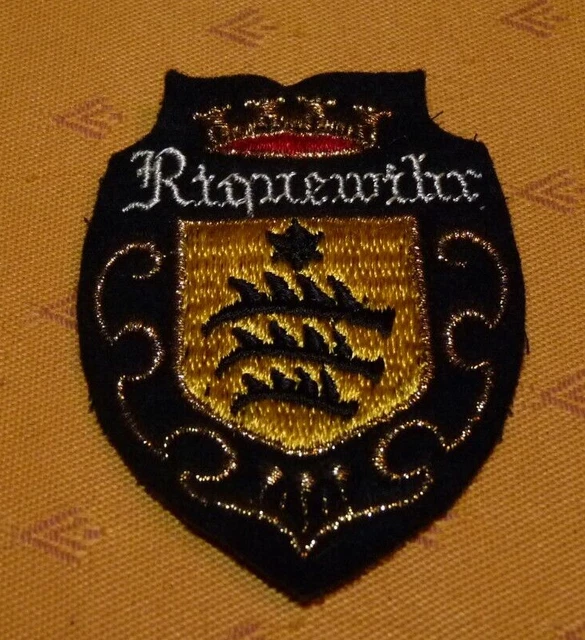 ANCIEN ÉCUSSON À coudre en feutre brodé blason de Riquewihr neuf Vintage patch EUR 5,00 ...