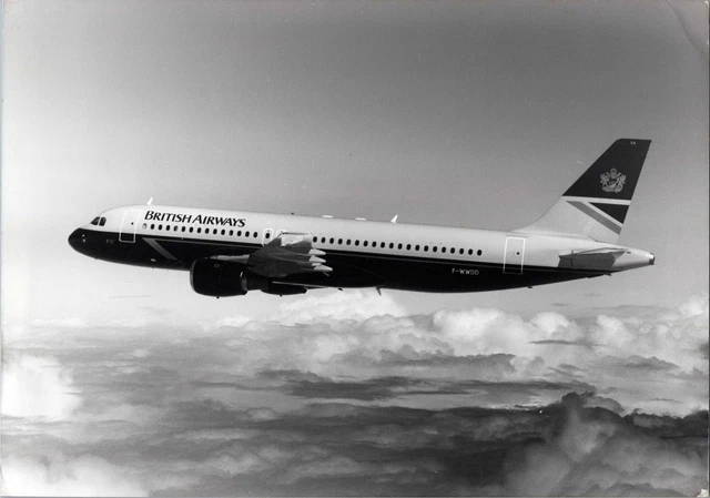 BRITISH AIRWAYS AIRBUS A320 Large Vintage Original Manufacturers Photo ...
