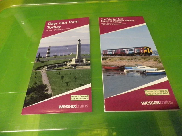 WESSEX TRAINS TIMETABLE 2003 Exeter - Paignton + "Days out from Torbay ...