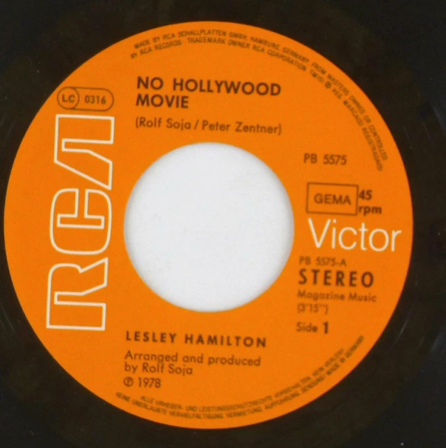 7 & SINGLE Vinyl - Lesley Hamilton - No Hollywood - S5858 - K8 $17.62 ...