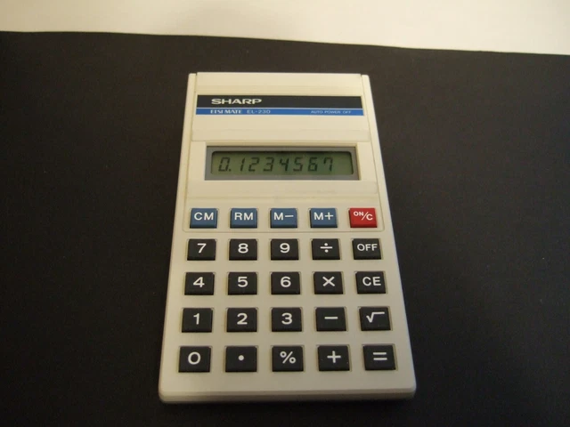 VINTAGE 1995 SHARP Elsimate EL-230 Taschenrechner Kastner & Öhler! Verpackt und Papiere! EUR 27 ...