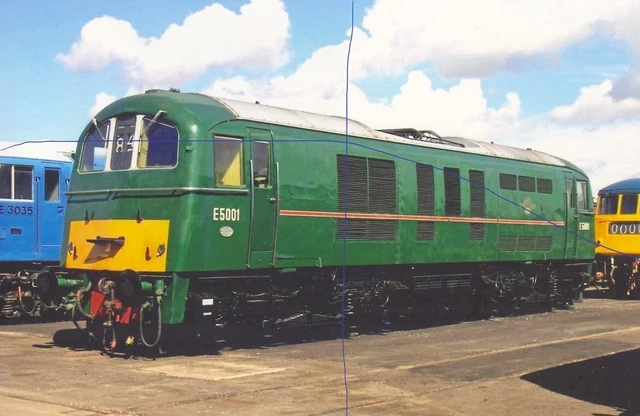ELECTRIC TRAIN PHOTO Class 71 Photograph Railway Picture Br Green E5001 ...