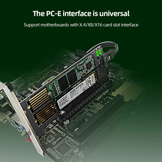 B# M.2 NVME NGFF Hard Disk Adapter NVME 32Gbps Riser Card SSD To PCI-E ...