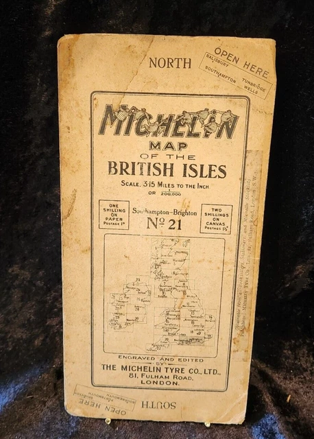 MICHELIN MAP OF the British Isles No 21 Southampton - Brighton £20.00 ...