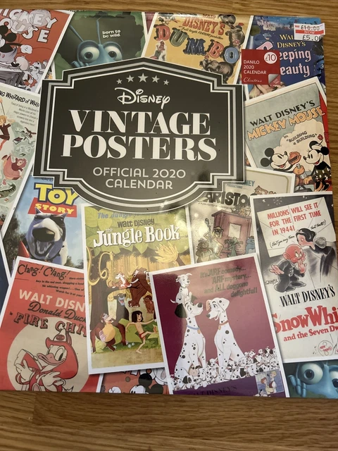 DISNEY VINTAGE POSTERS official 2020 deluxe poster calendar mint ...