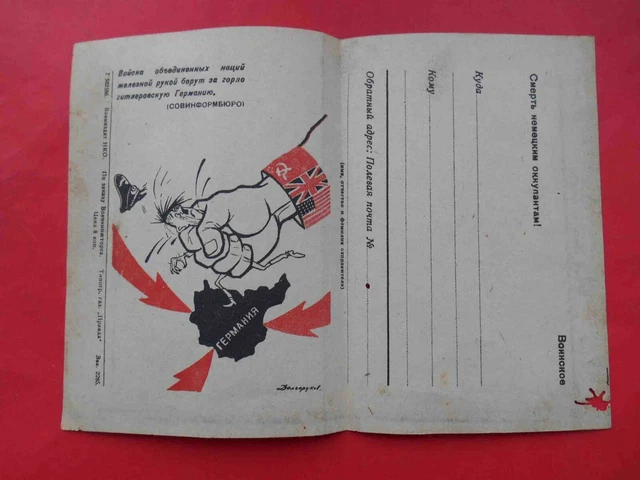 PROPAGANDA COVER 1945 Anti-nazi caricature for Hitler. USSR, United ...