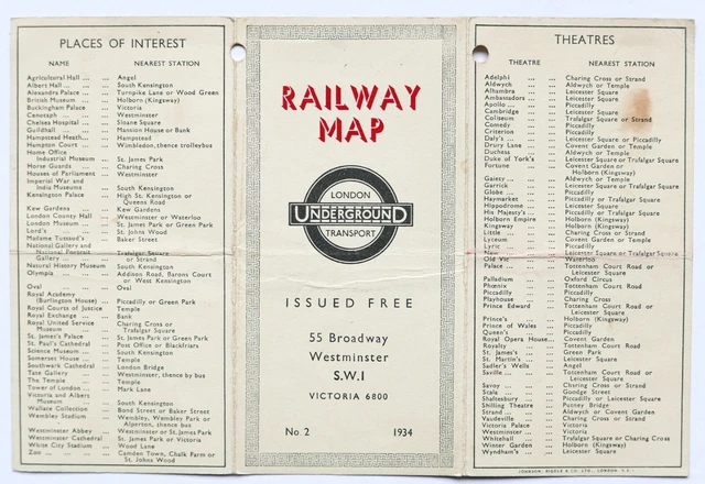 LONDON UNDERGROUND BECK Map dated No.2 1934 £59.99 - PicClick UK