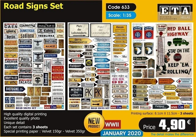 ETA DIORAMA WWII Road Signs Set Cod.633 1:35 EUR 4,90 - PicClick IT