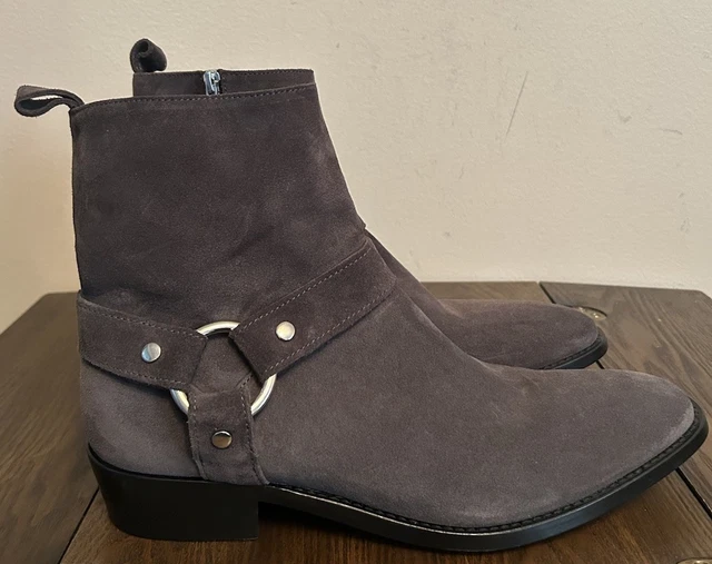 THURSDAY BOOT CO Harness Boots Grey Suede Size 9.5 Men (sizing info in ...