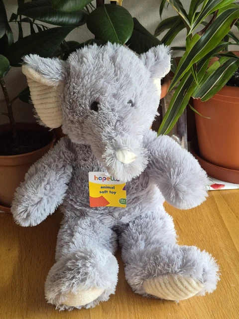 HAPELLO ASDA GREY Elephant Soft Animal Toy Around 22" £14.00 - PicClick UK